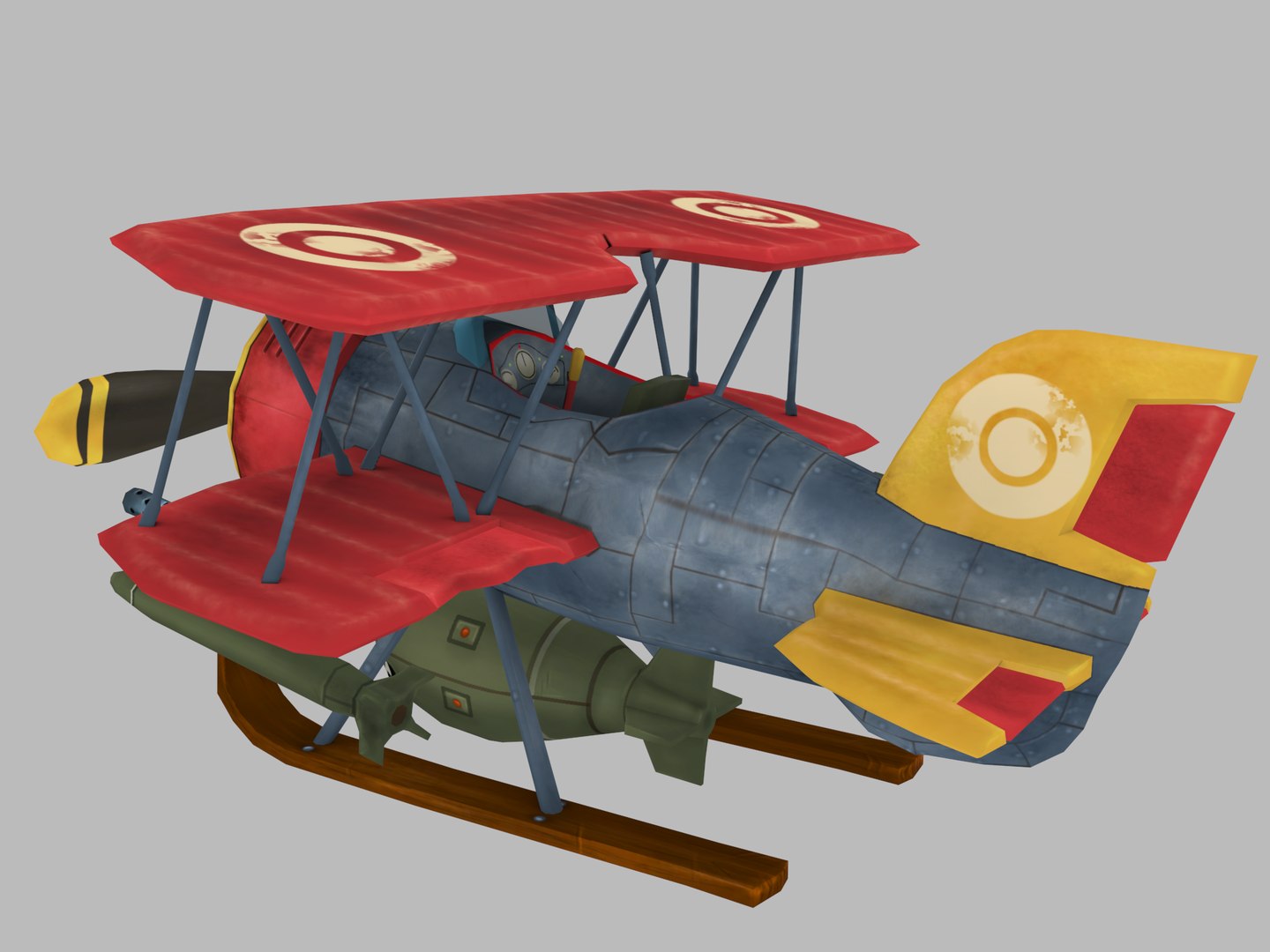 Stylized Biplane Model - TurboSquid 1371672
