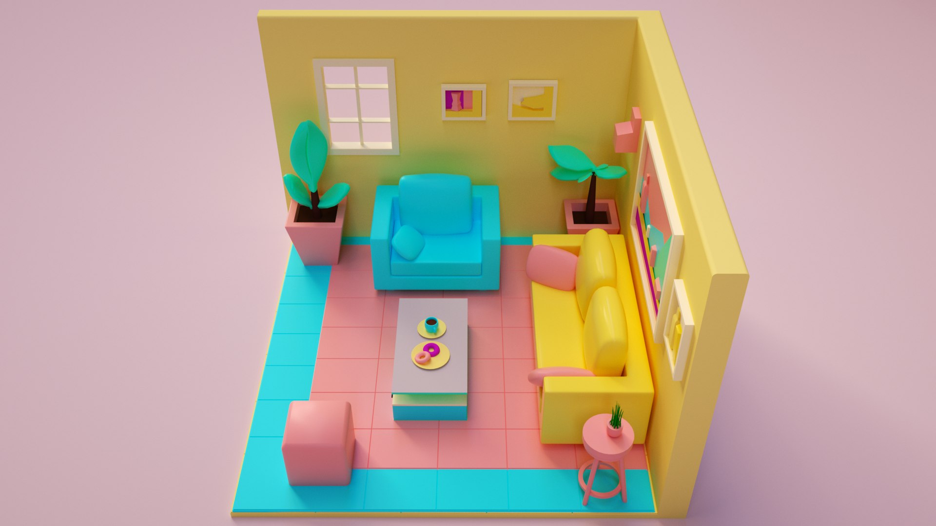 ISOMETRIC LIVING ROOM 3D Model - TurboSquid 2311012