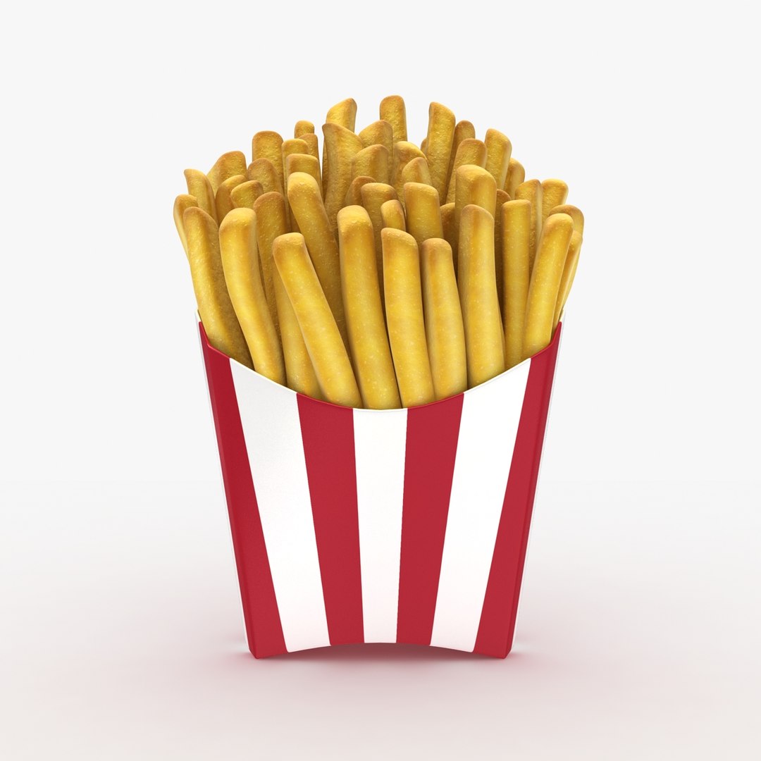 realistic french fries 3d model