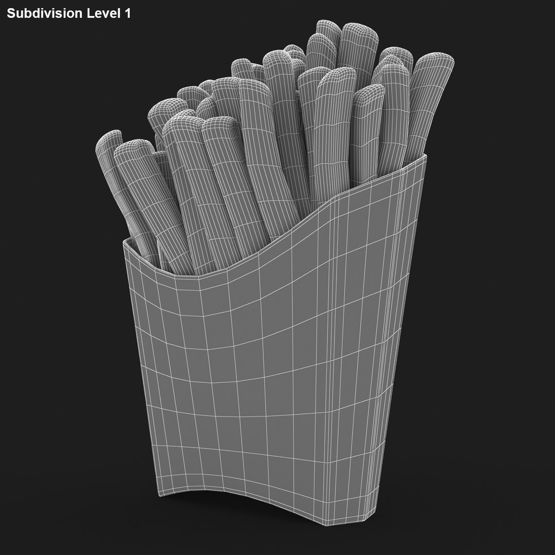 Realistic French Fries 3d Model