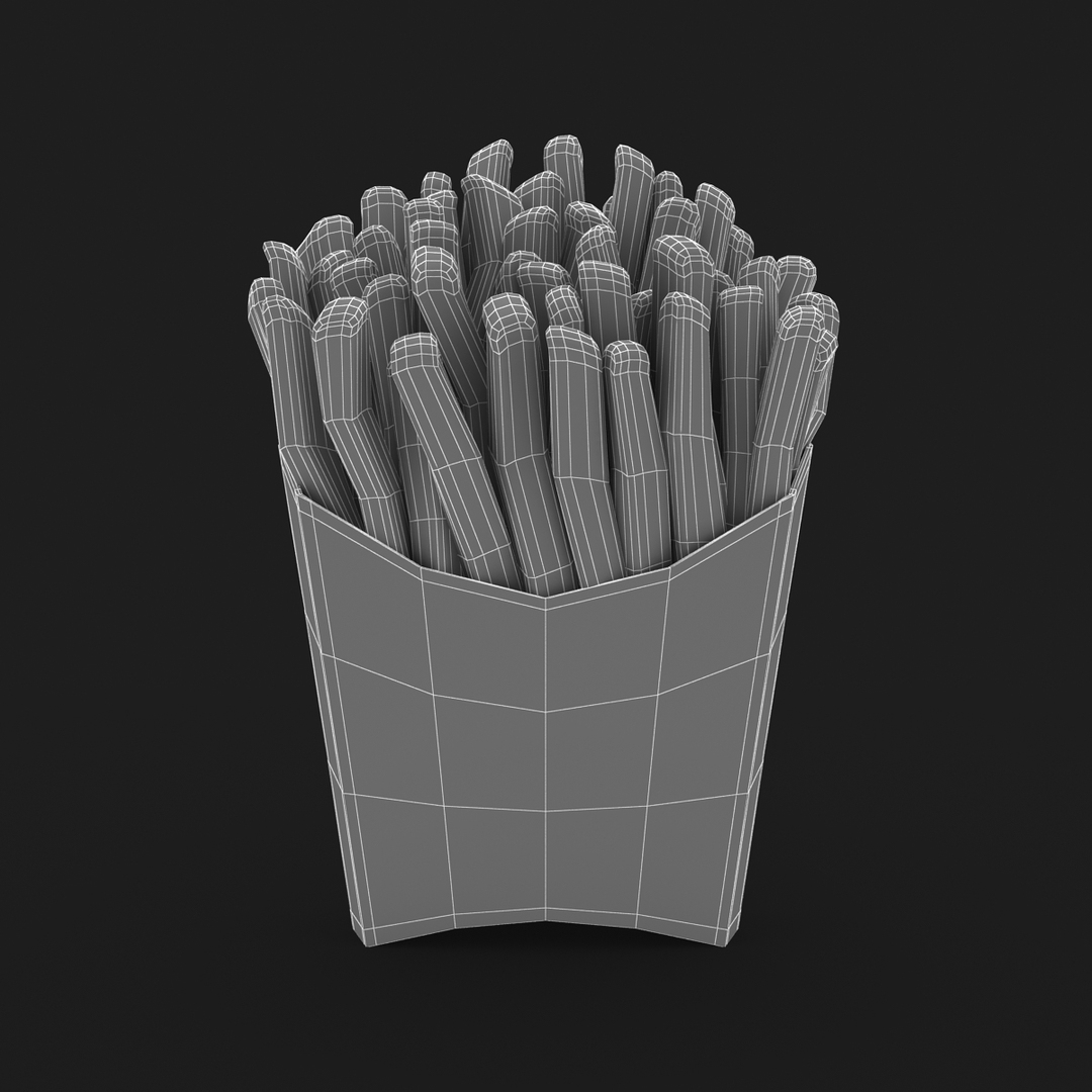 realistic french fries 3d model