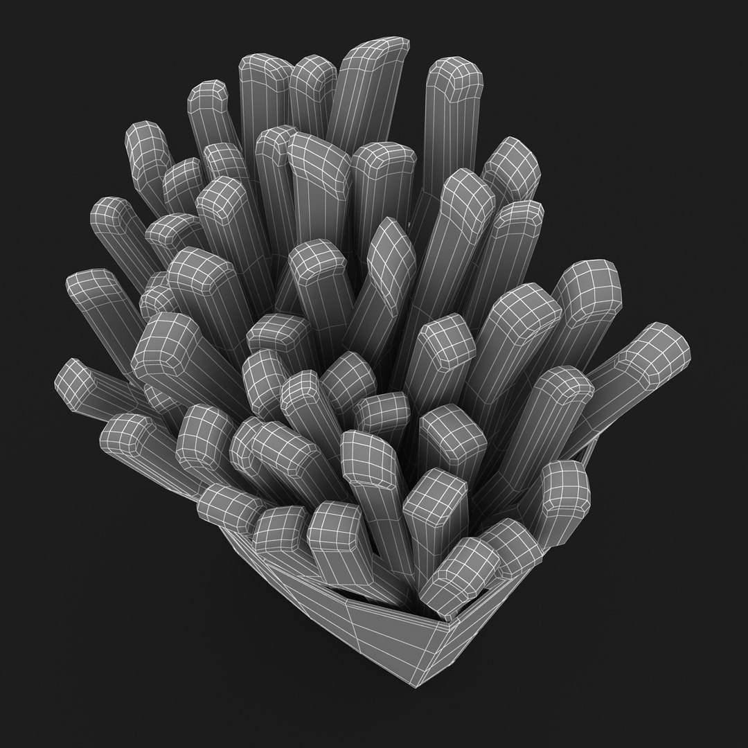 Realistic French Fries 3d Model