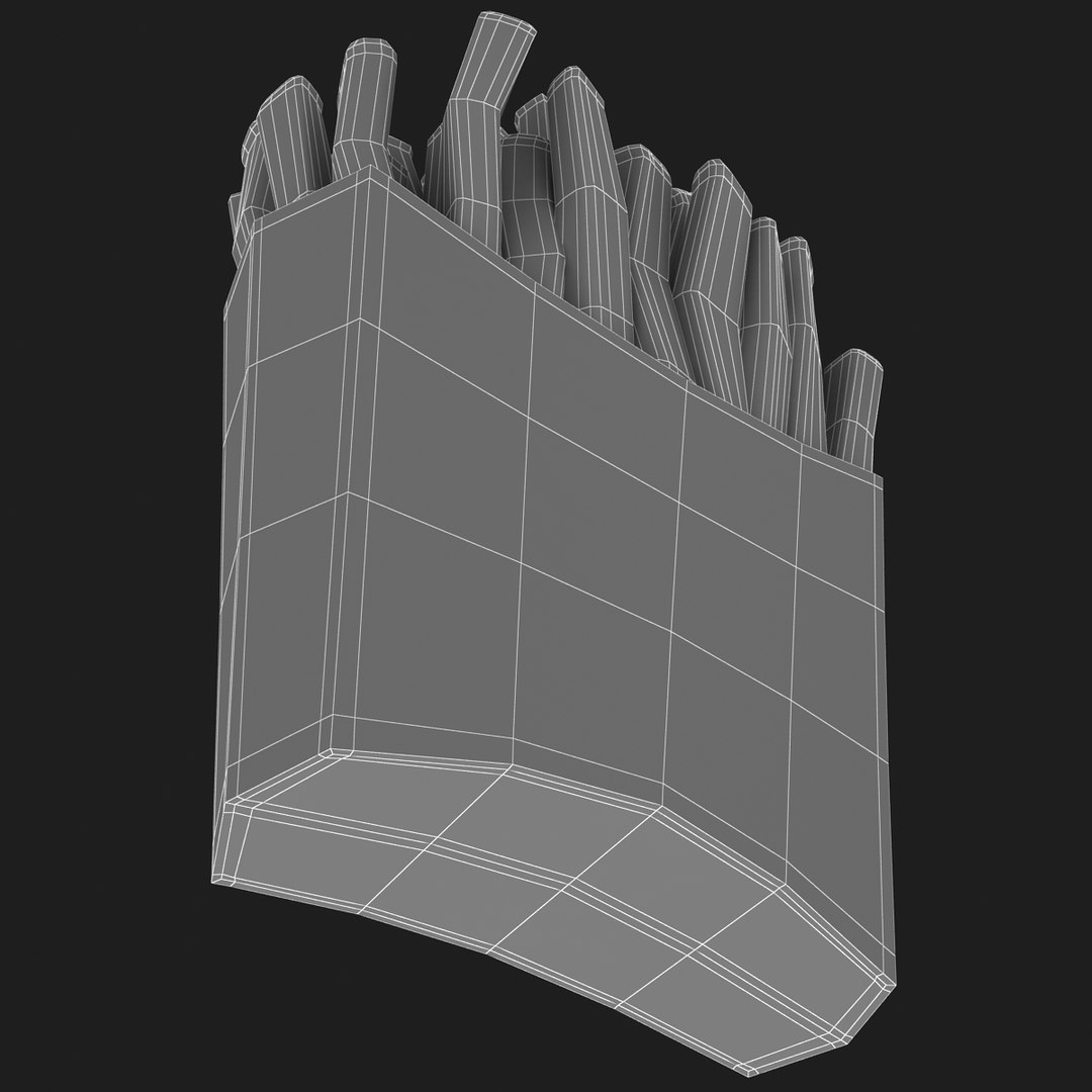 Realistic French Fries 3d Model