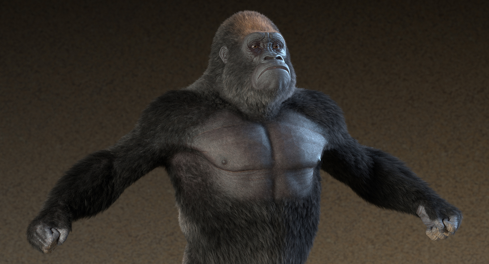 Rigged Gorilla 3d Model Turbosquid 1752118