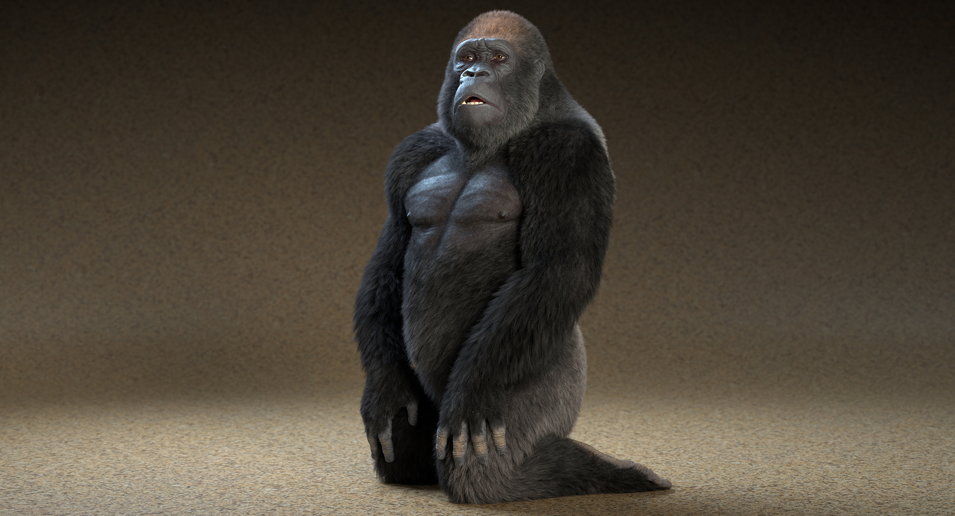 Rigged Gorilla 3d Model Turbosquid 1752118