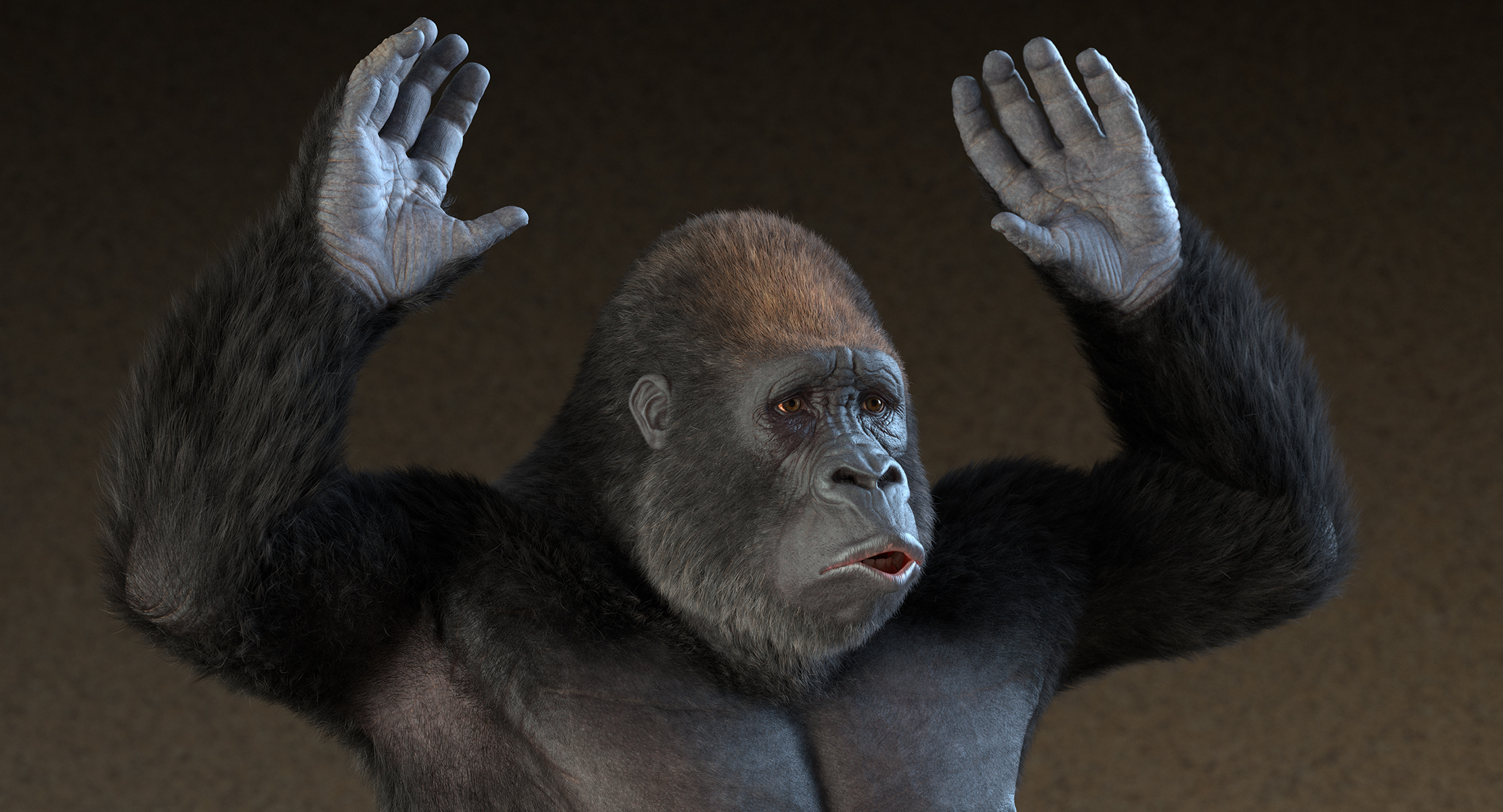 Rigged Gorilla 3d Model Turbosquid 1752118