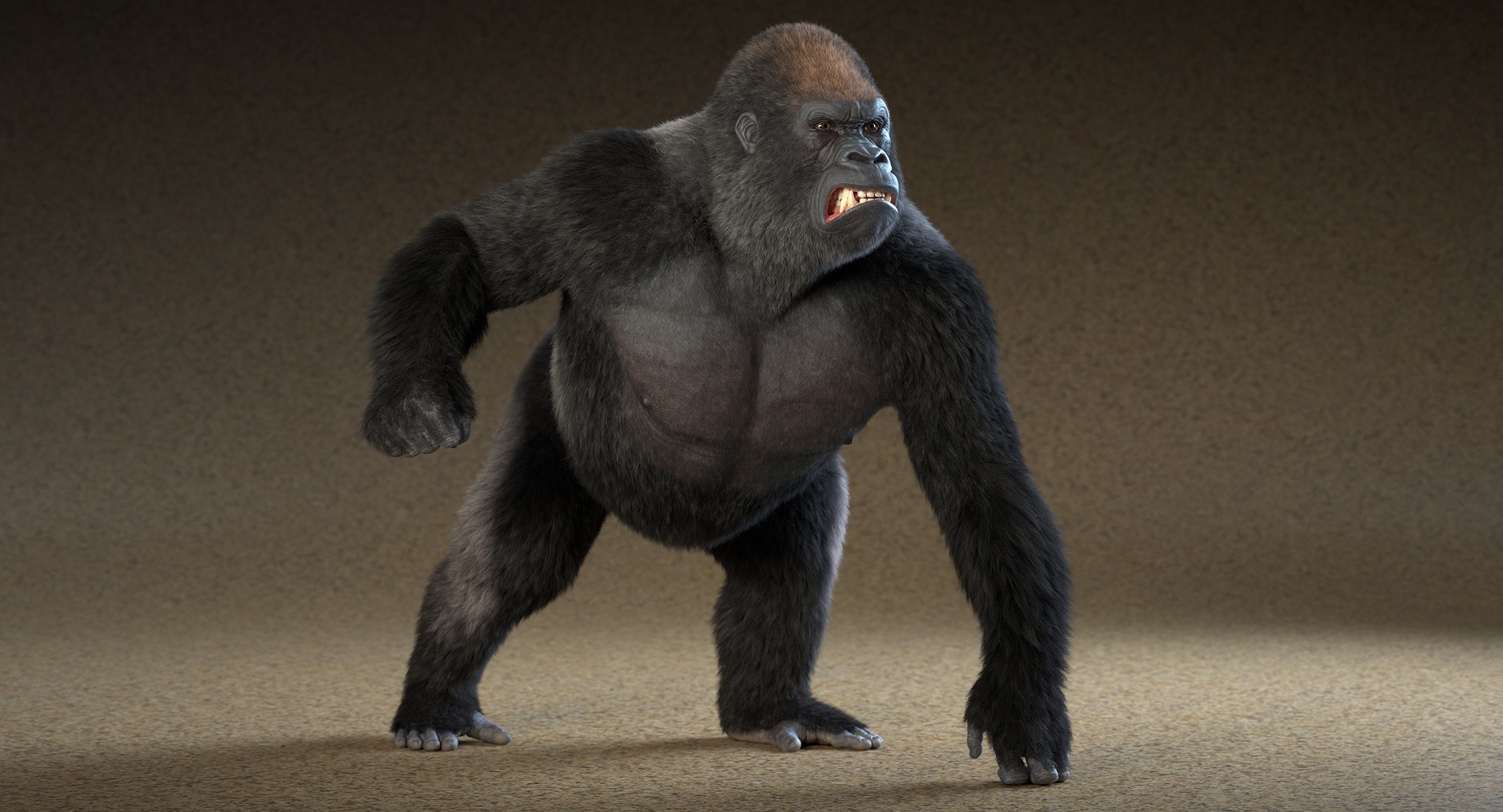 Rigged Gorilla 3d Model Turbosquid 1752118
