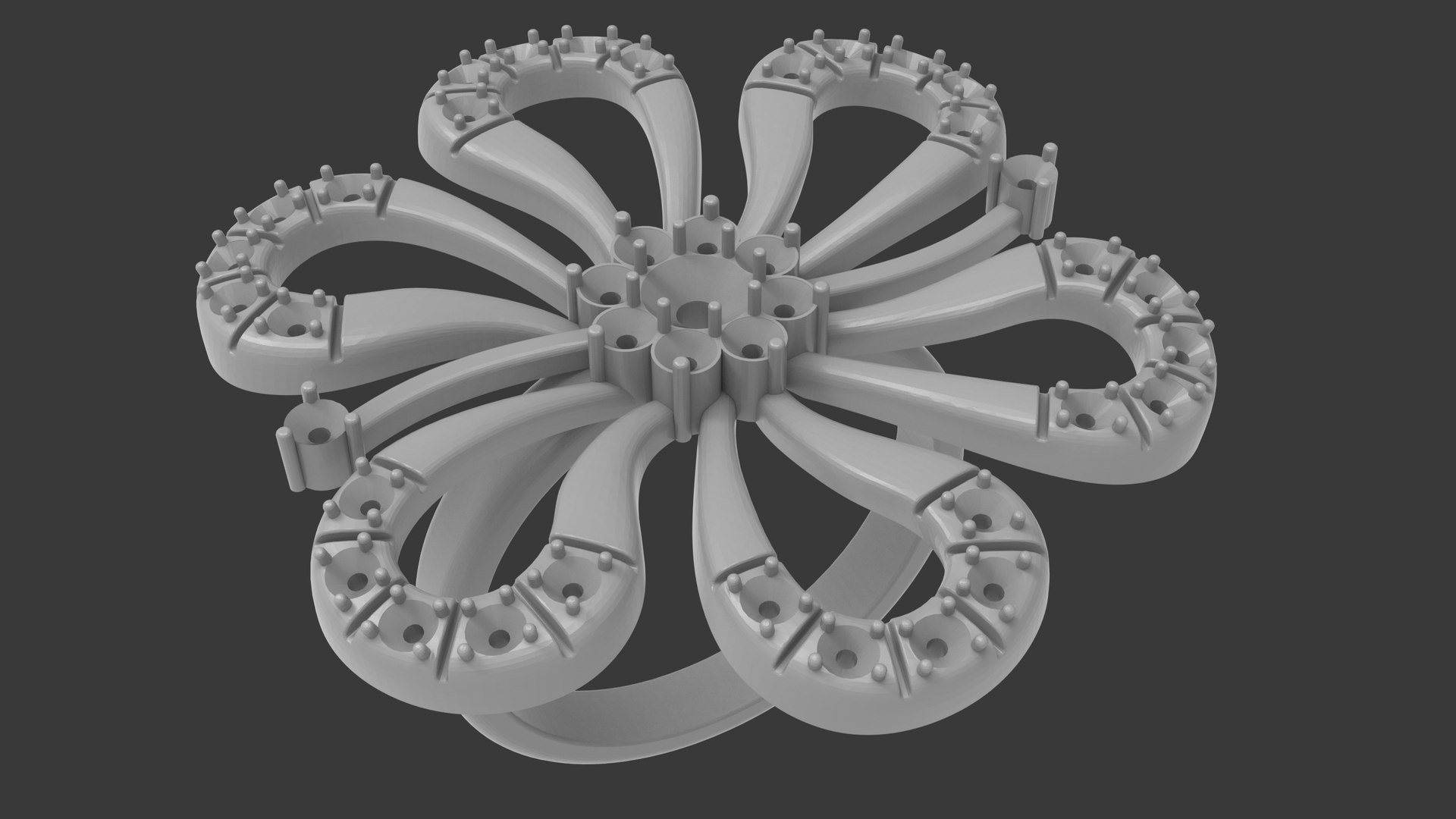 Flower Ring With Stones 3D Model - TurboSquid 1856512