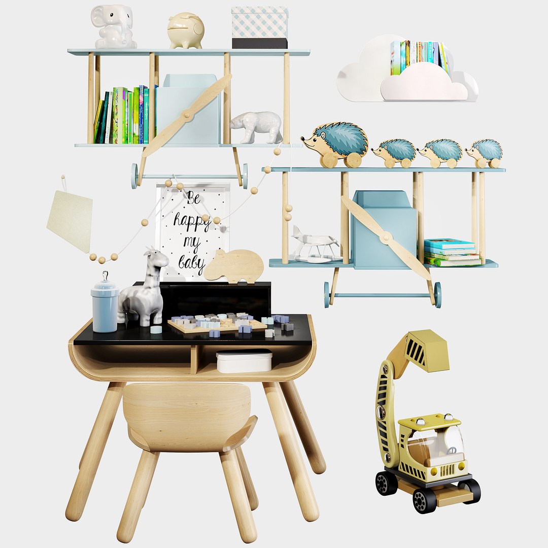 Children Workspace Set 3D Model - TurboSquid 1511599