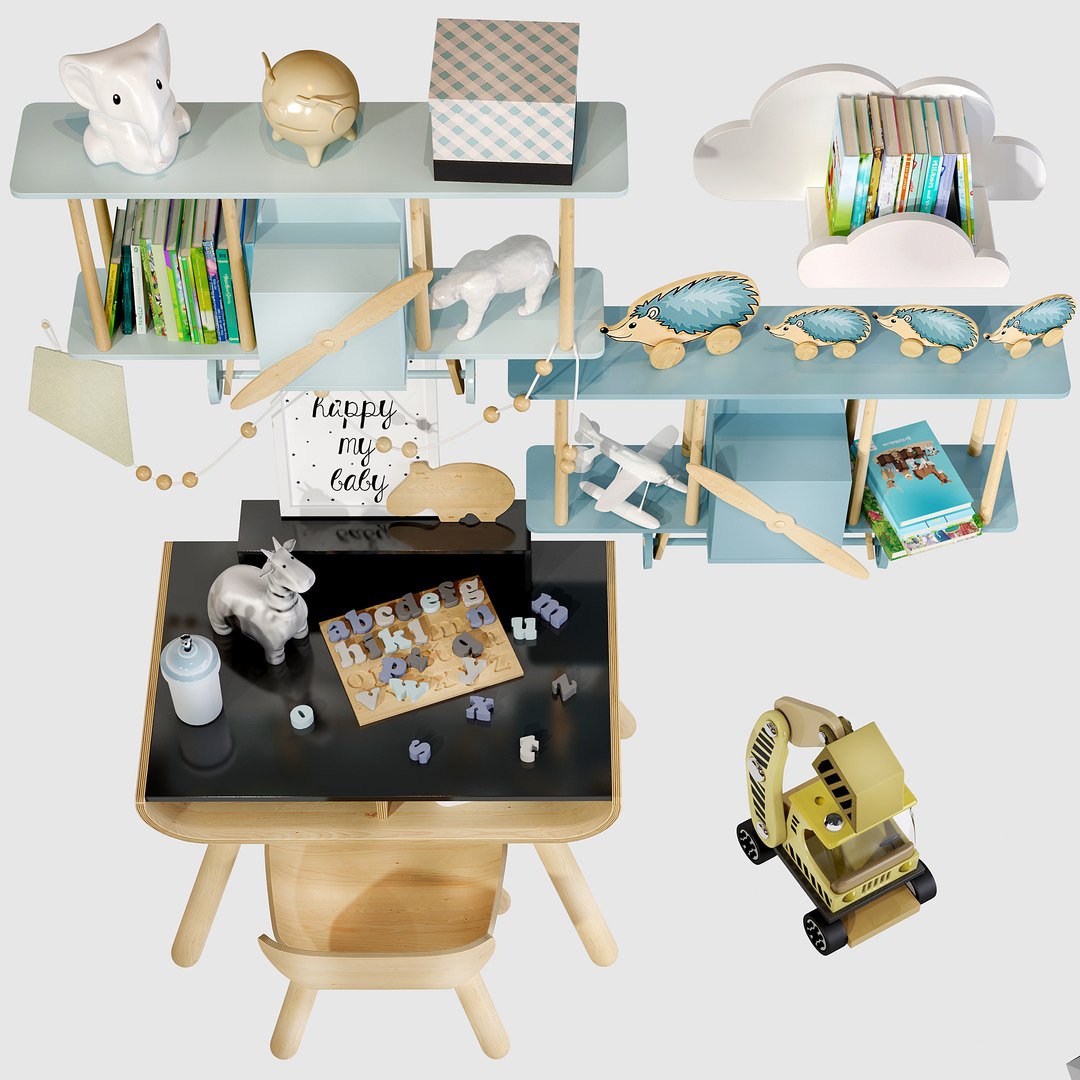 Children Workspace Set 3D Model - TurboSquid 1511599