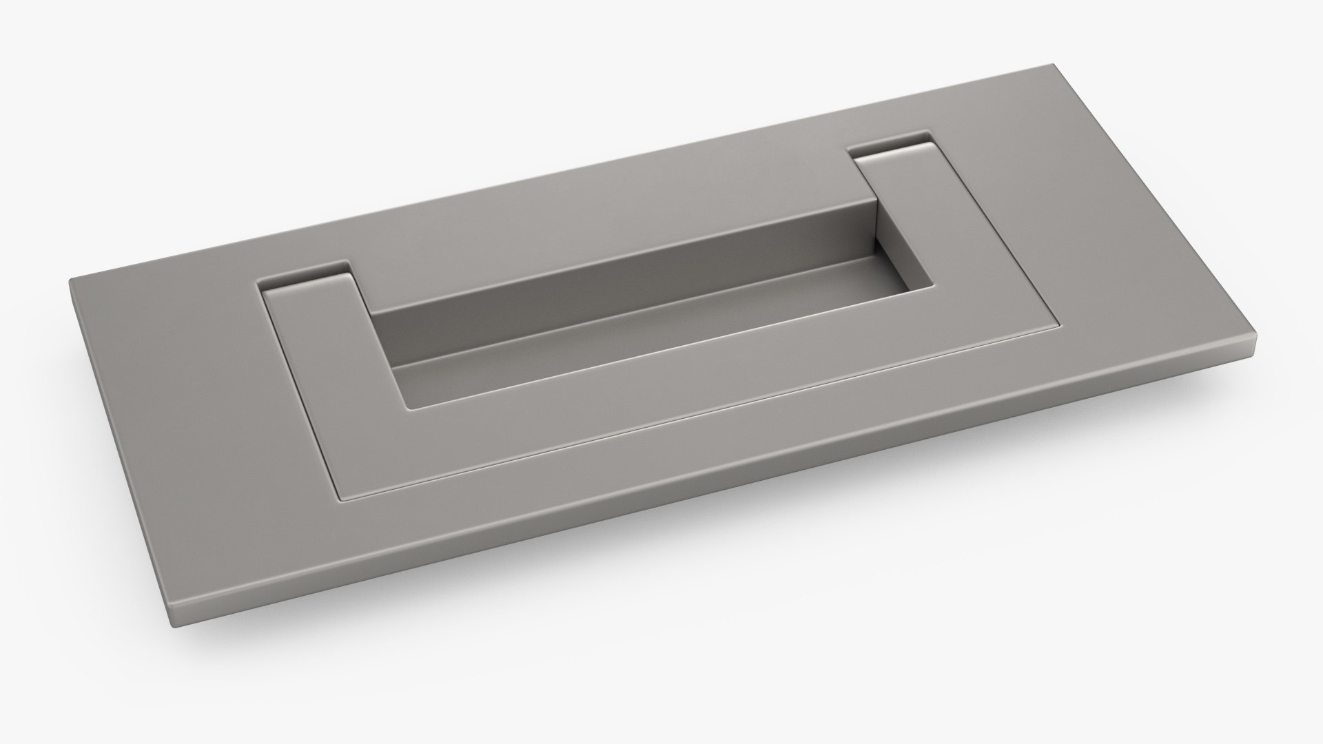 Kitchen Cabinet Handle Recessed Rectangular Silver 3D Model ...
