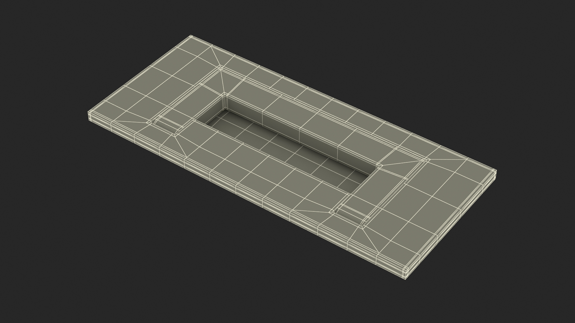 Kitchen Cabinet Handle Recessed Rectangular Silver 3D Model ...