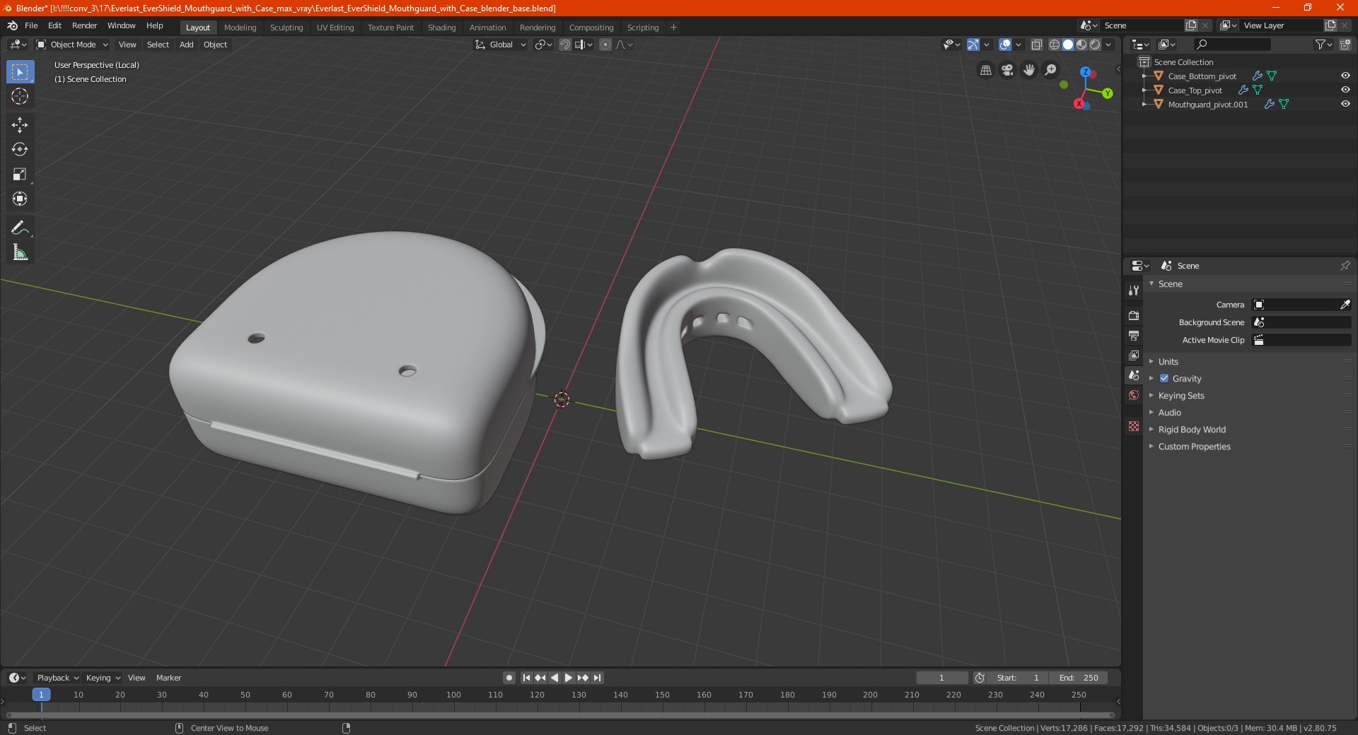 3D Model Everlast EverShield 2 Mouthguard With Case UFC - TurboSquid ...