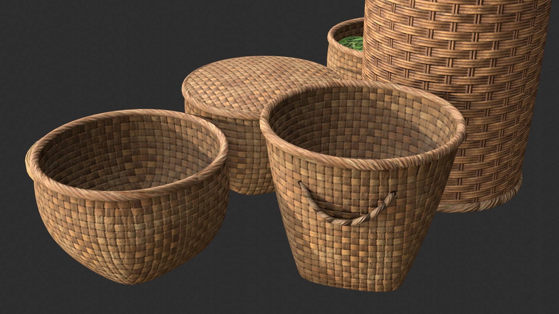 3D Assets Wicker Baskets - TurboSquid 1565409