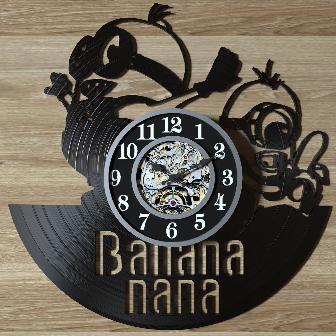 3d Model Of Clock Wall Vinyl Record