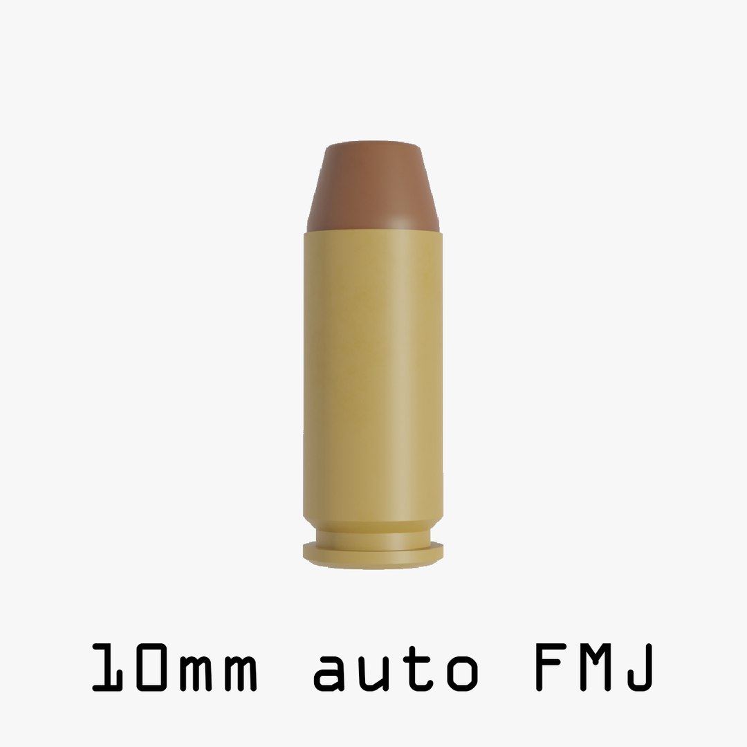 3D 10mm Auto FMJ Cartridge Model - TurboSquid 2054064