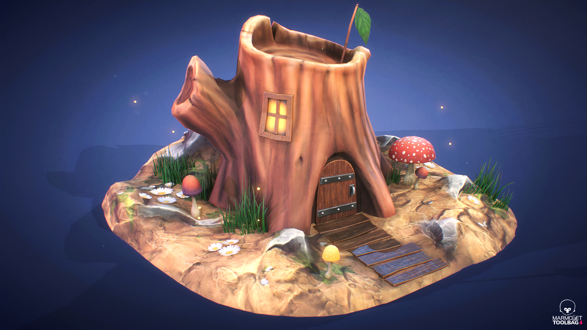3D Stylized Tree Stump House - TurboSquid 1868197