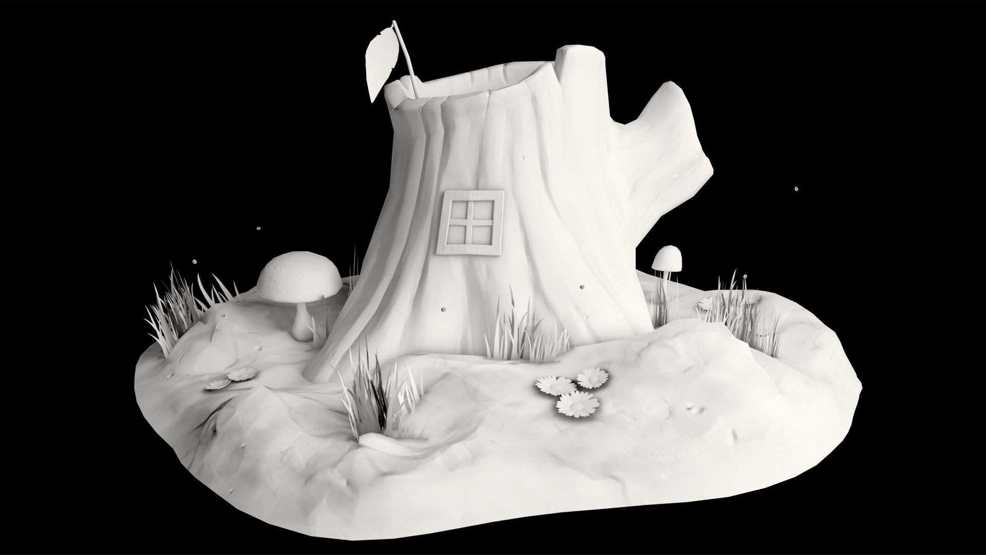3D Stylized Tree Stump House - TurboSquid 1868197