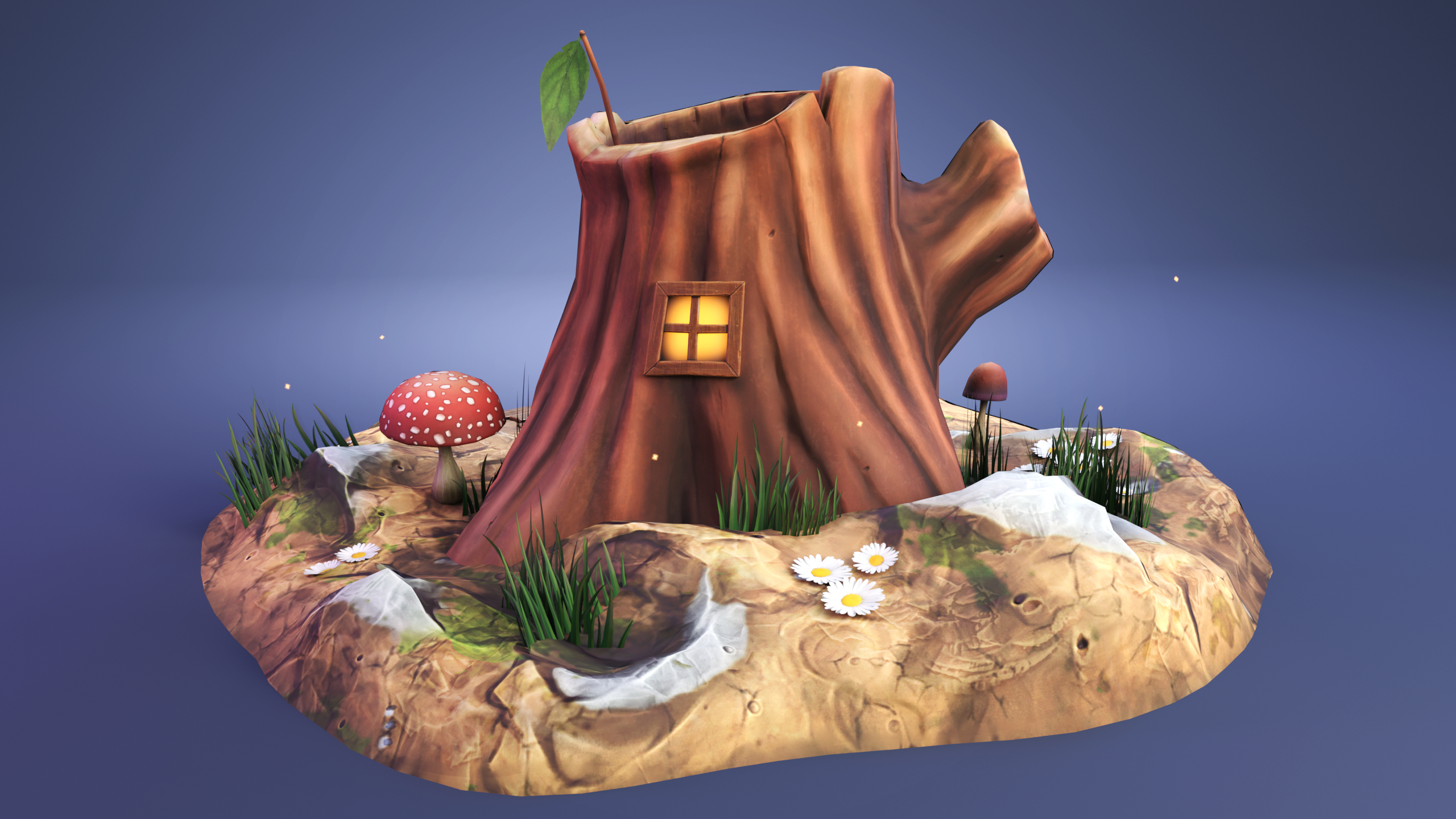 3D Stylized Tree Stump House - TurboSquid 1868197
