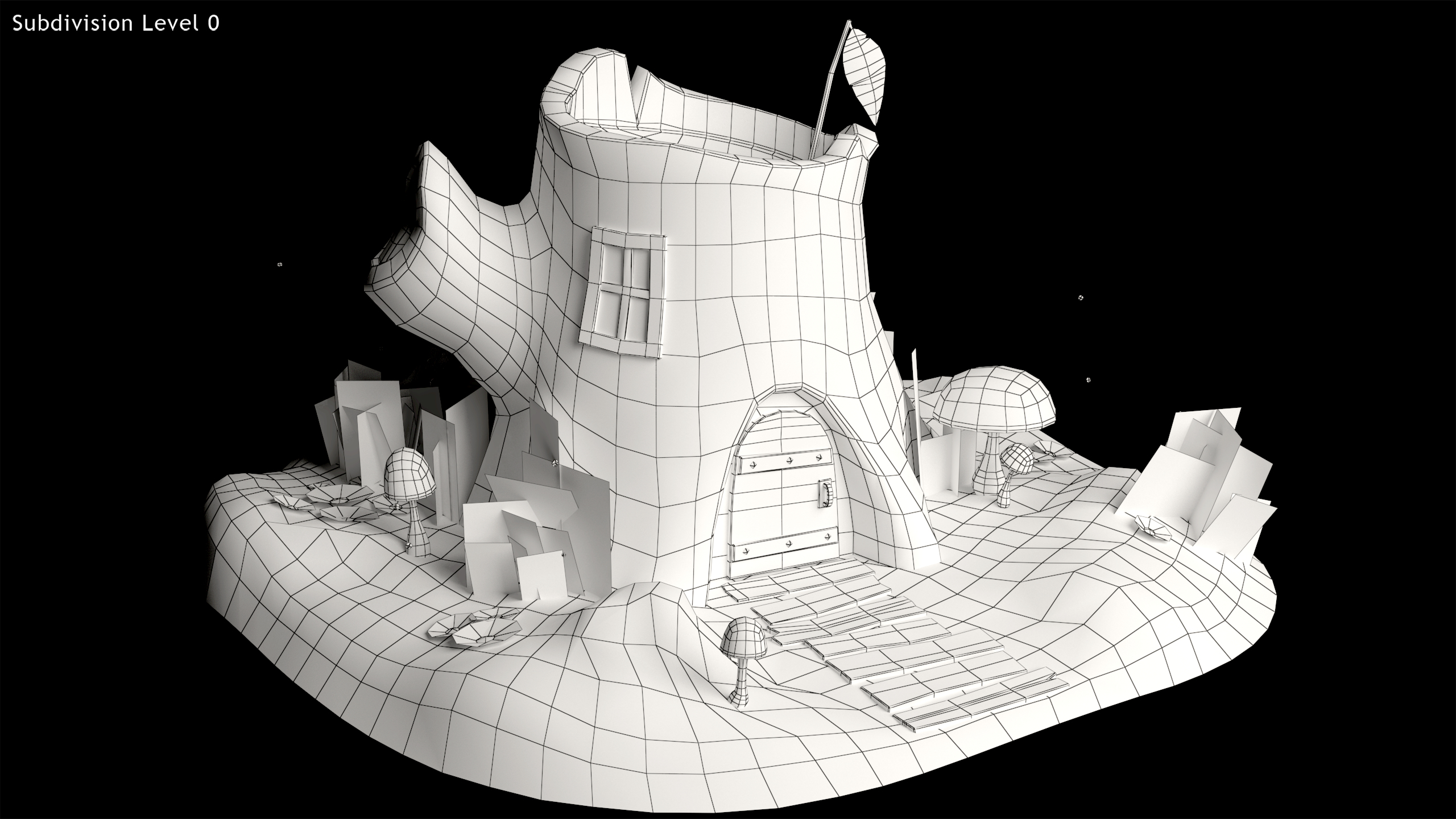 3D Stylized Tree Stump House - TurboSquid 1868197