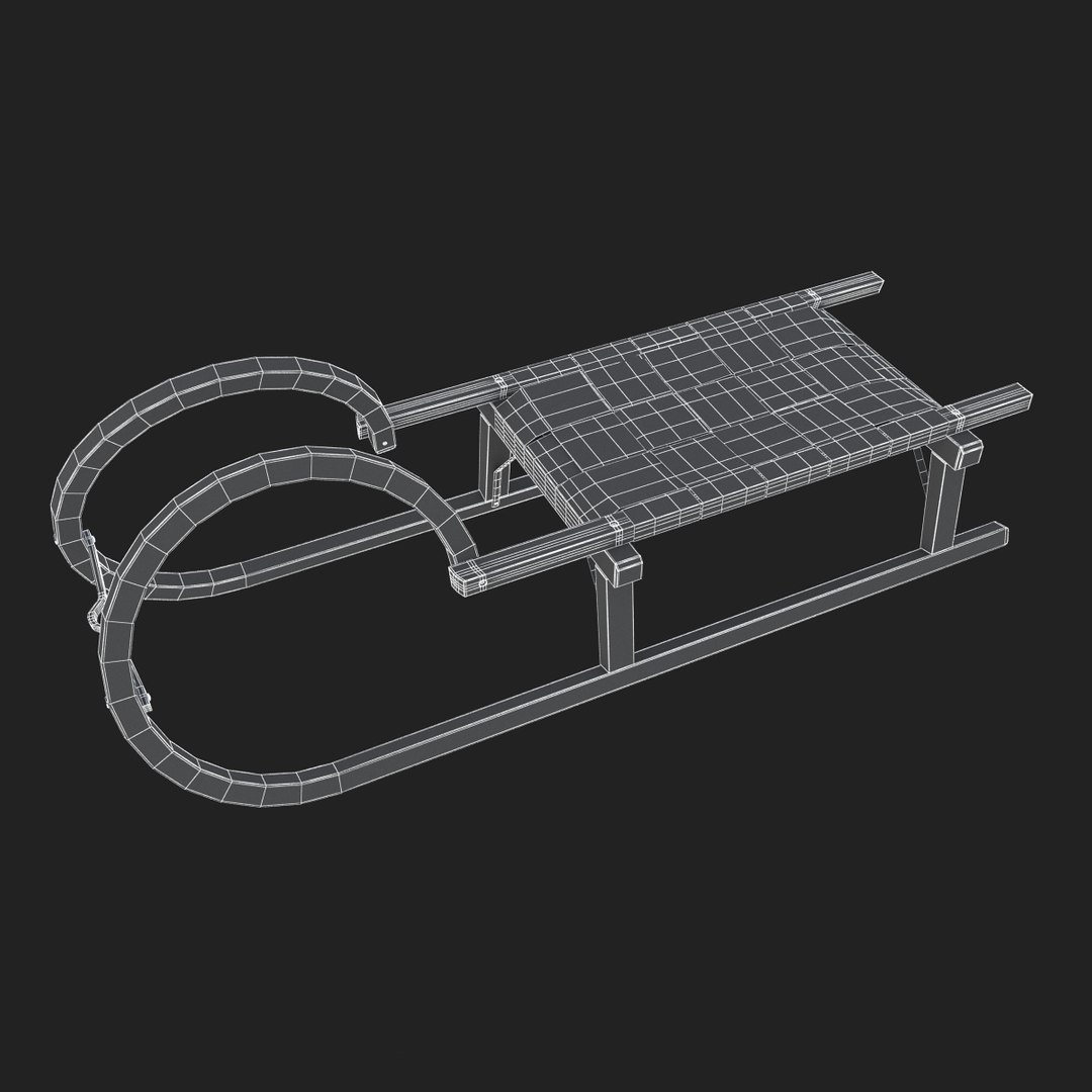 3D Sledge Sled Wood Model - TurboSquid 1231267