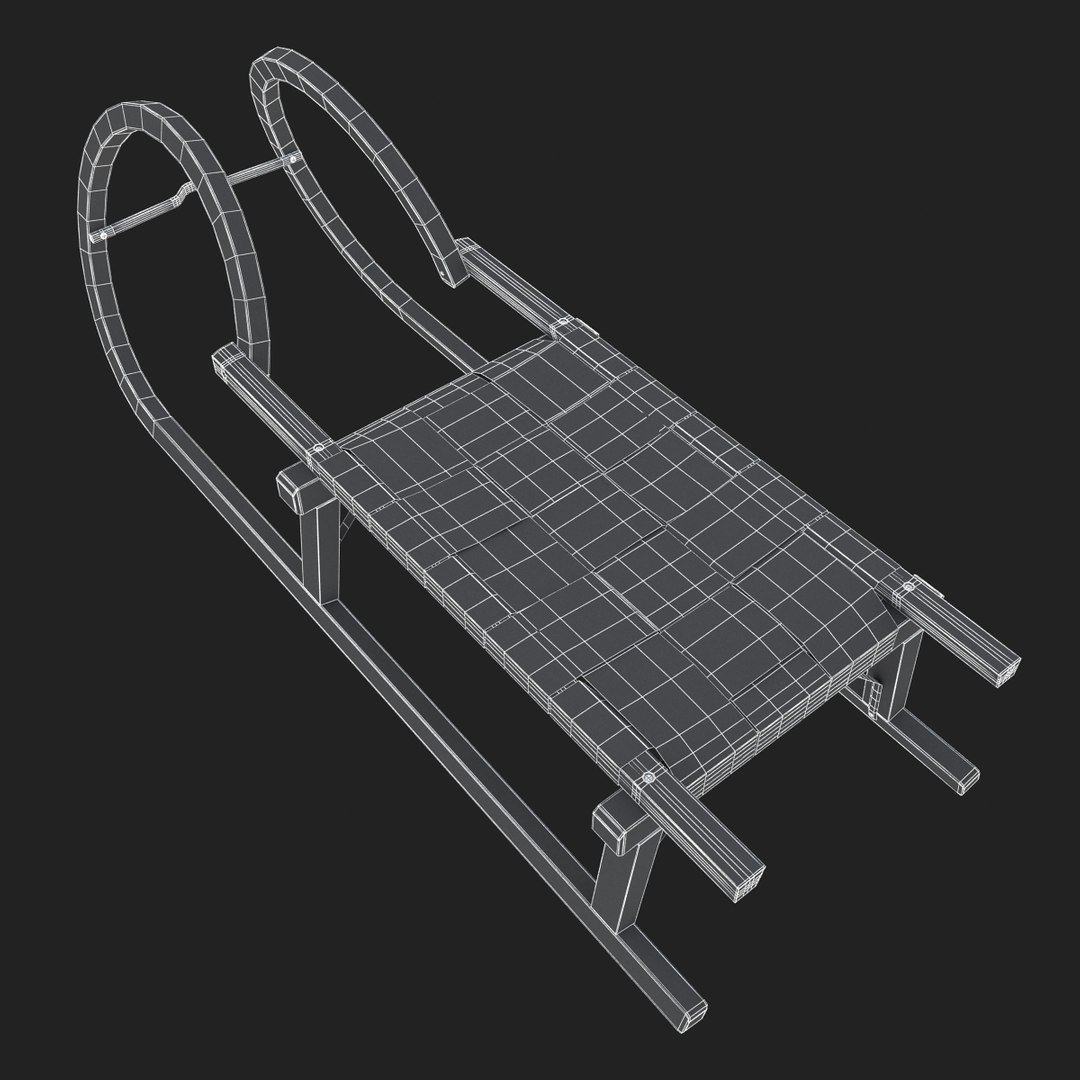 3D Sledge Sled Wood Model - TurboSquid 1231267