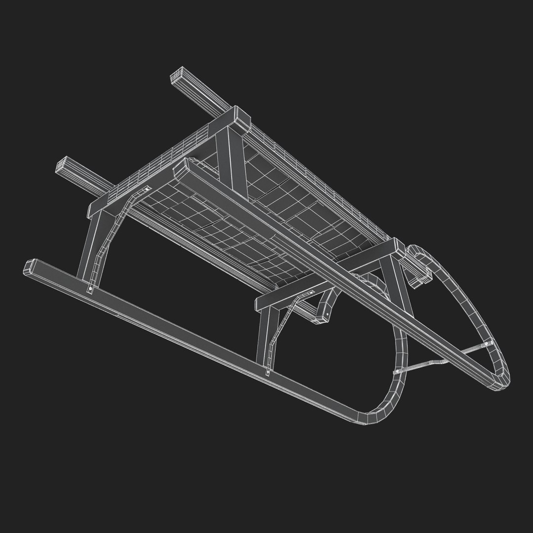 3D Sledge Sled Wood Model - TurboSquid 1231267