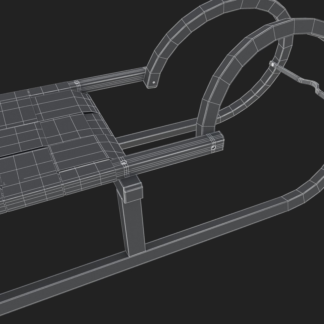3D Sledge Sled Wood Model - TurboSquid 1231267
