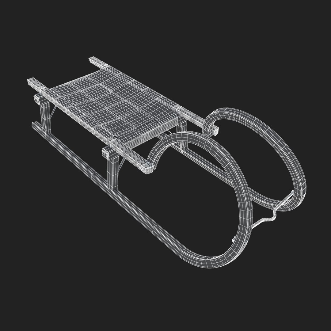 3D Sledge Sled Wood Model - TurboSquid 1231267