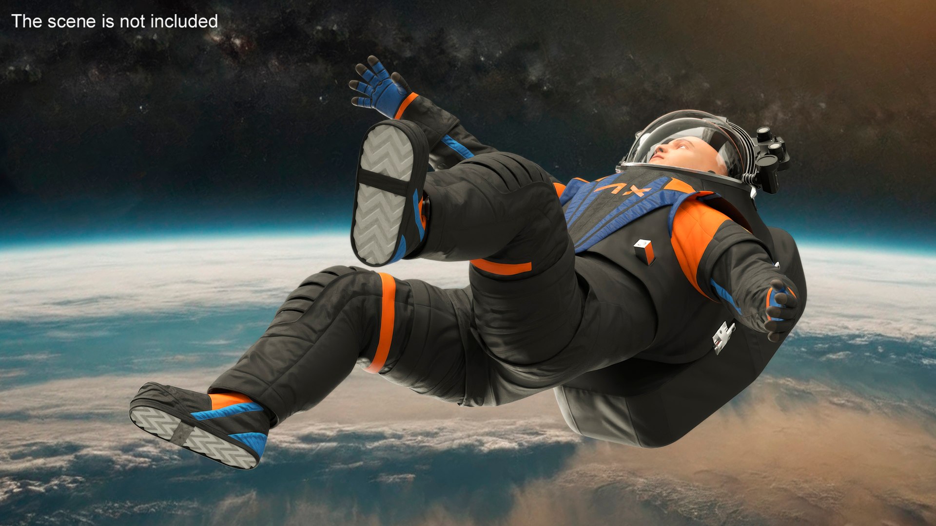 3D NASA Spacesuit Axiom On Astronaut Falling Pose Model - TurboSquid ...