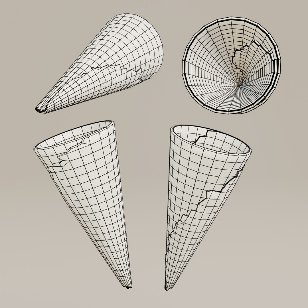 3D Ice Cream Cone Model - TurboSquid 2319225