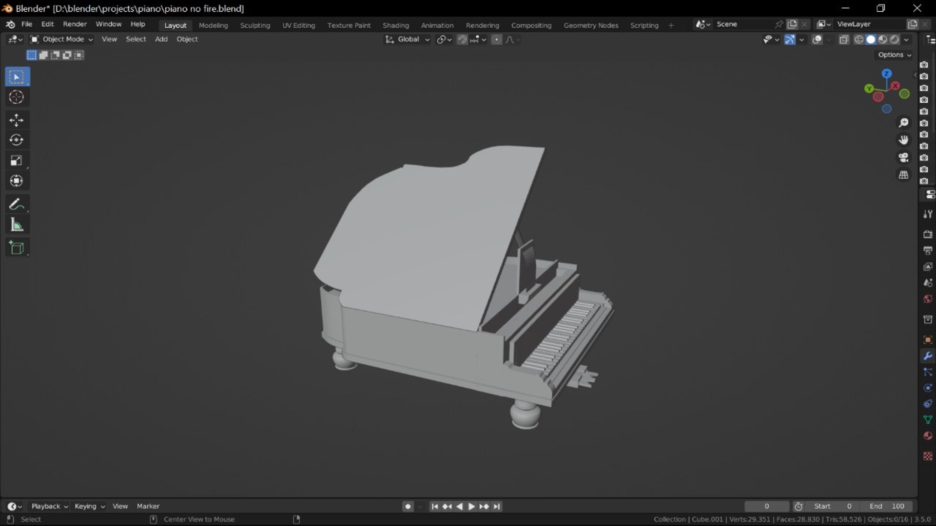 Simple Piano No Strings 3D Model - TurboSquid 2060532