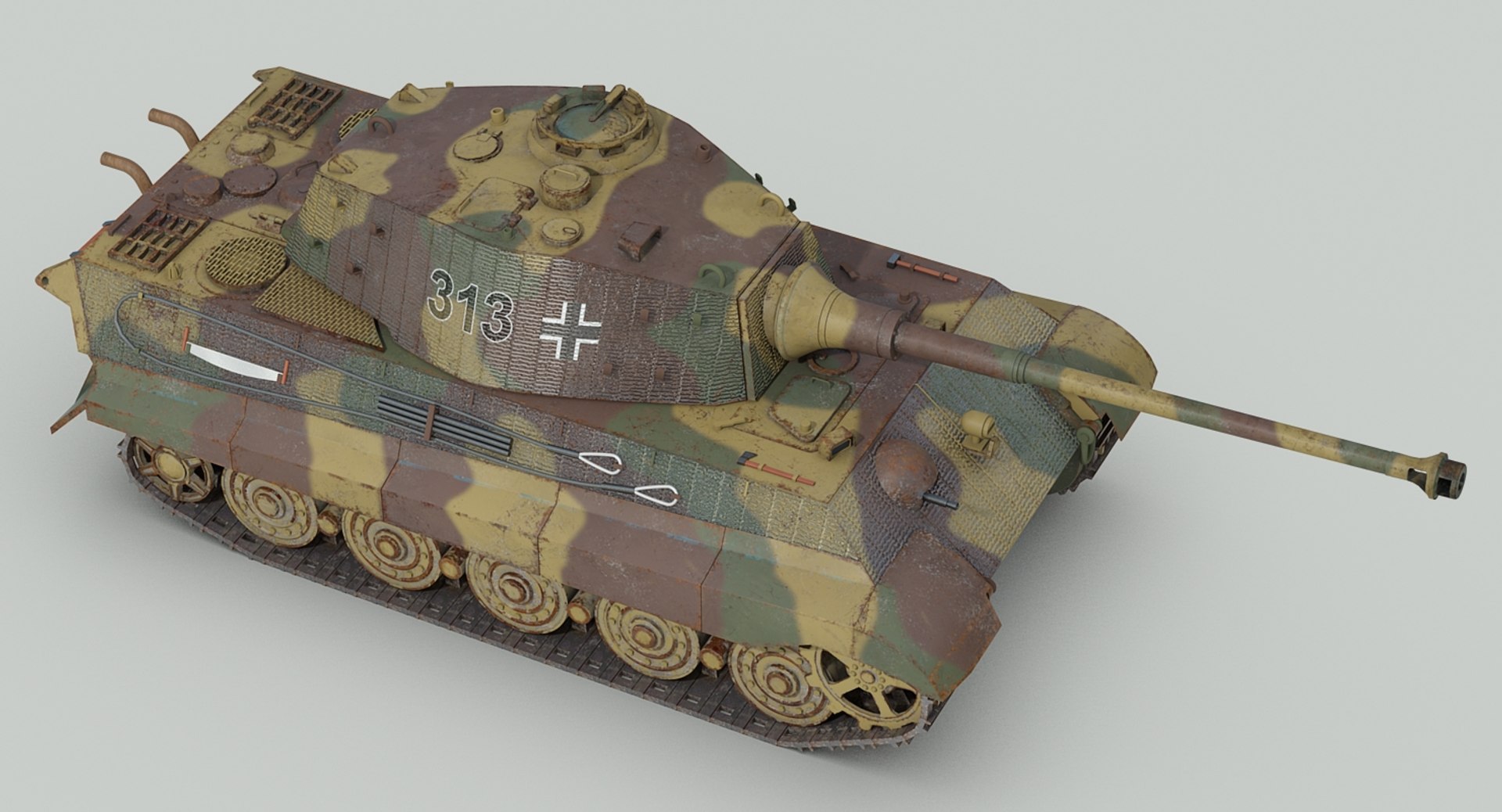 Ww2 German Tiger 2 Tank 3d Model Turbosquid 1231505 Low Poly Tiger
