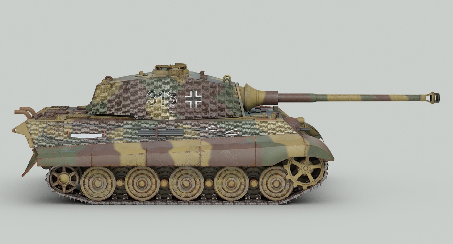 Ww2 German Tiger 2 Tank 3D Model - TurboSquid 1231505