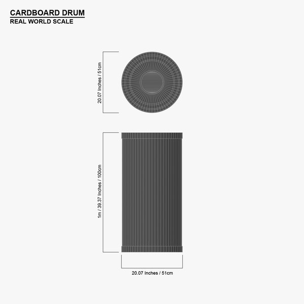 3d cardboard drum