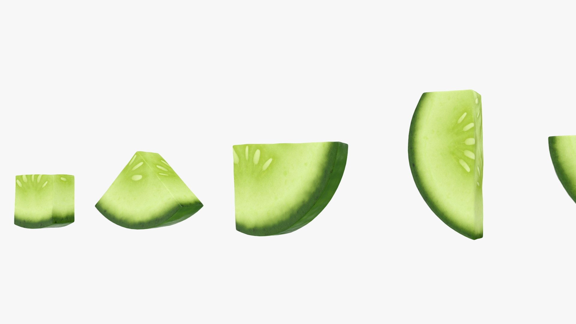 Stylized Cucumber Cut 3D Model - TurboSquid 2387536
