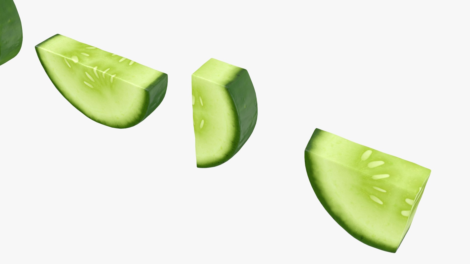 Stylized Cucumber Cut 3D Model - TurboSquid 2387536