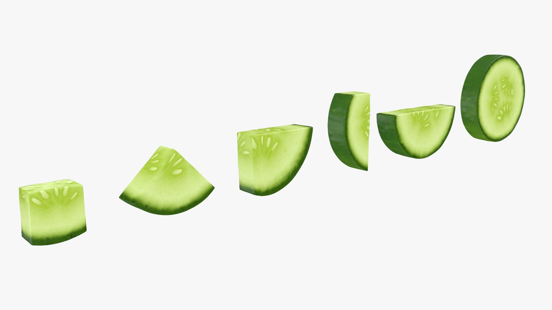 Stylized Cucumber Cut 3D Model - TurboSquid 2387536