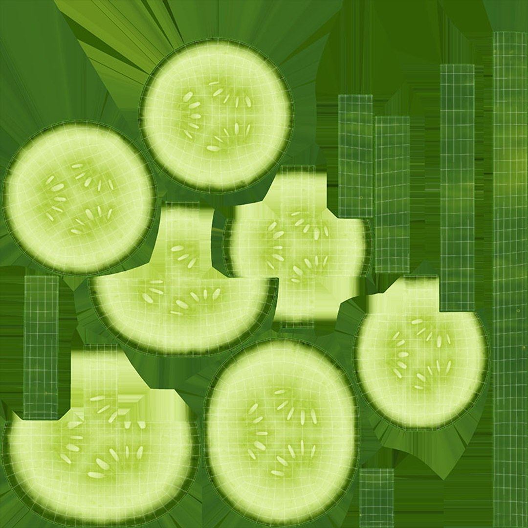 Stylized Cucumber Cut 3D Model - TurboSquid 2387536