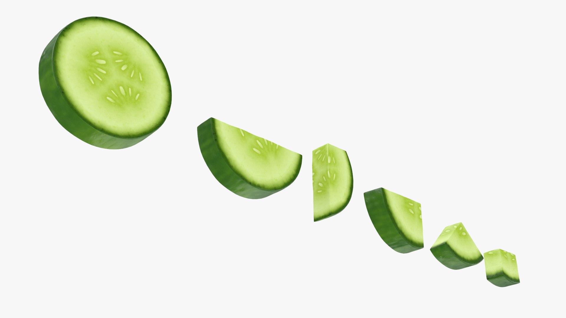 Stylized Cucumber Cut 3D Model - TurboSquid 2387536
