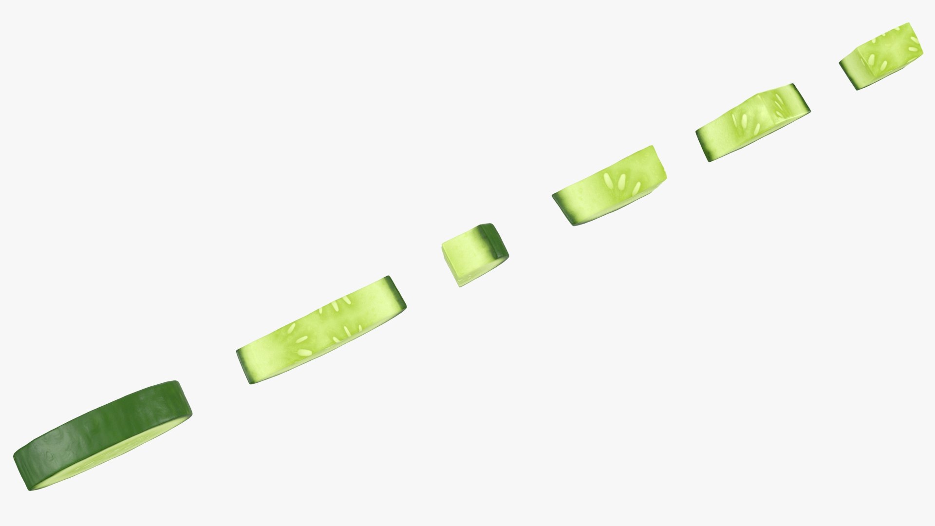 Stylized Cucumber Cut 3D Model - TurboSquid 2387536
