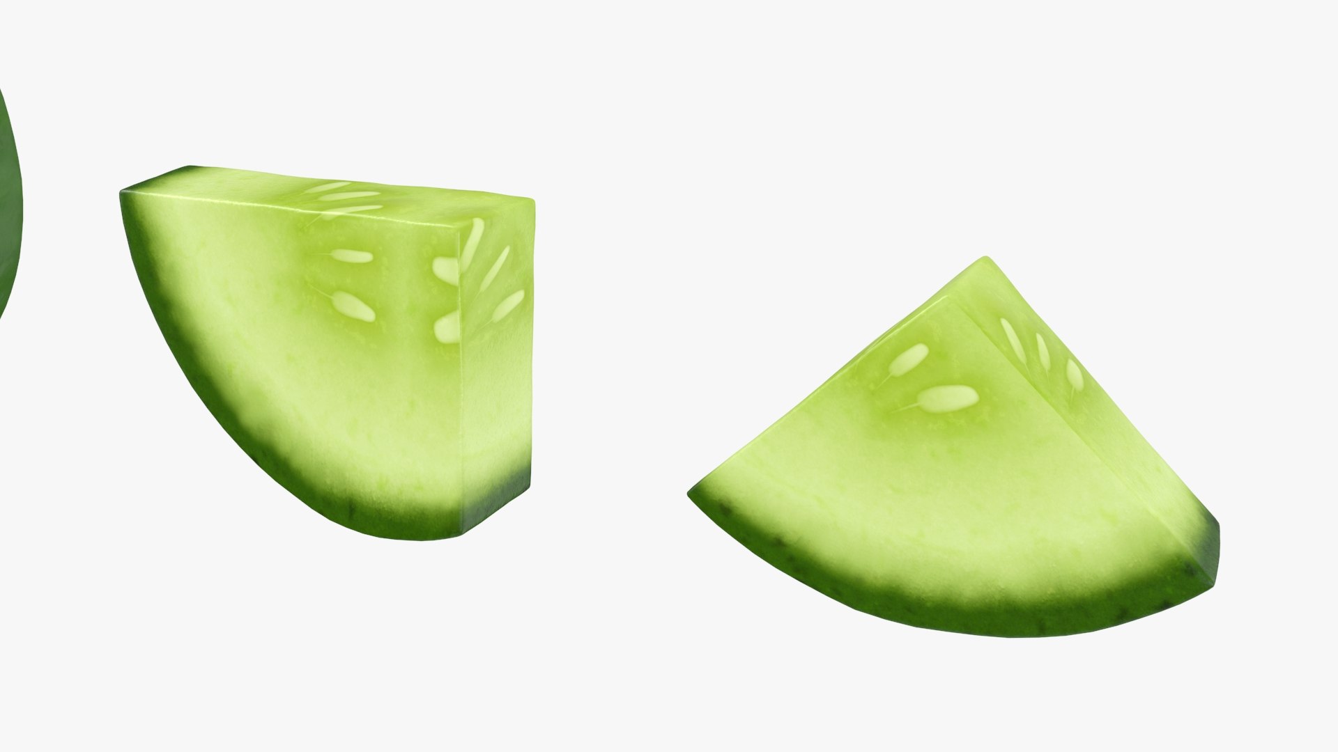 Stylized Cucumber Cut 3D Model - TurboSquid 2387536