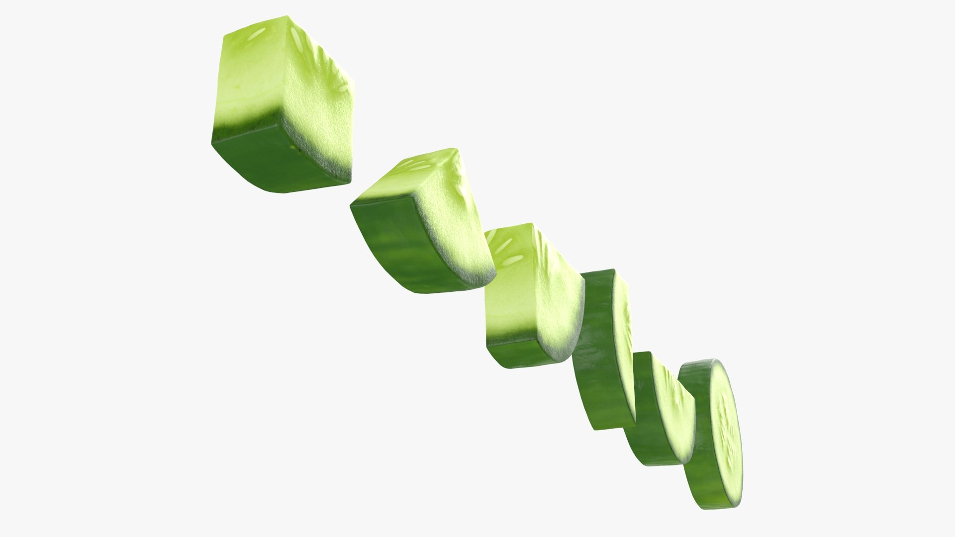 Stylized Cucumber Cut 3D Model - TurboSquid 2387536