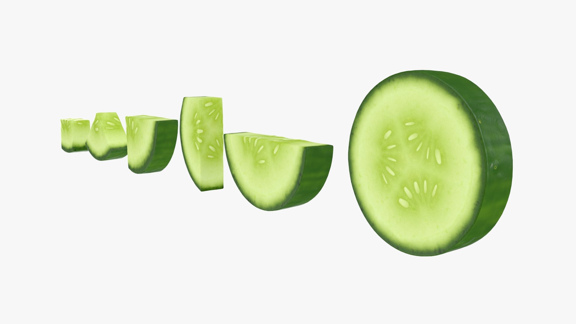 Stylized Cucumber Cut 3D Model - TurboSquid 2387536
