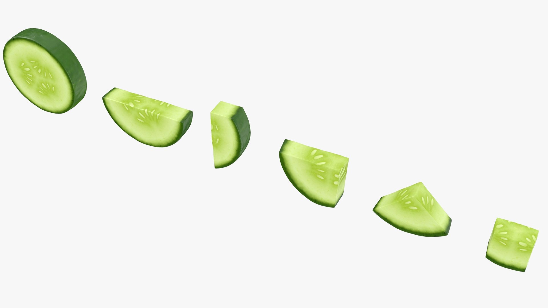Stylized Cucumber Cut 3D Model - TurboSquid 2387536