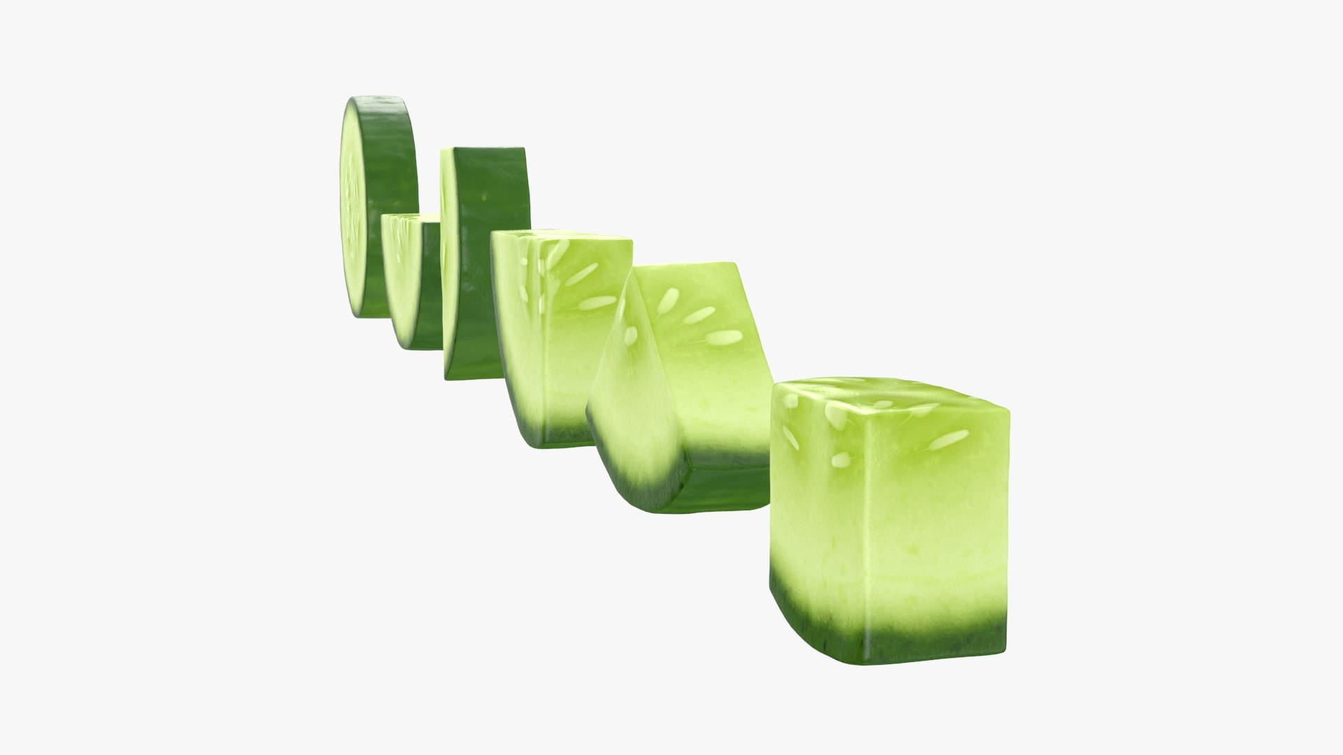 Stylized Cucumber Cut 3D Model - TurboSquid 2387536