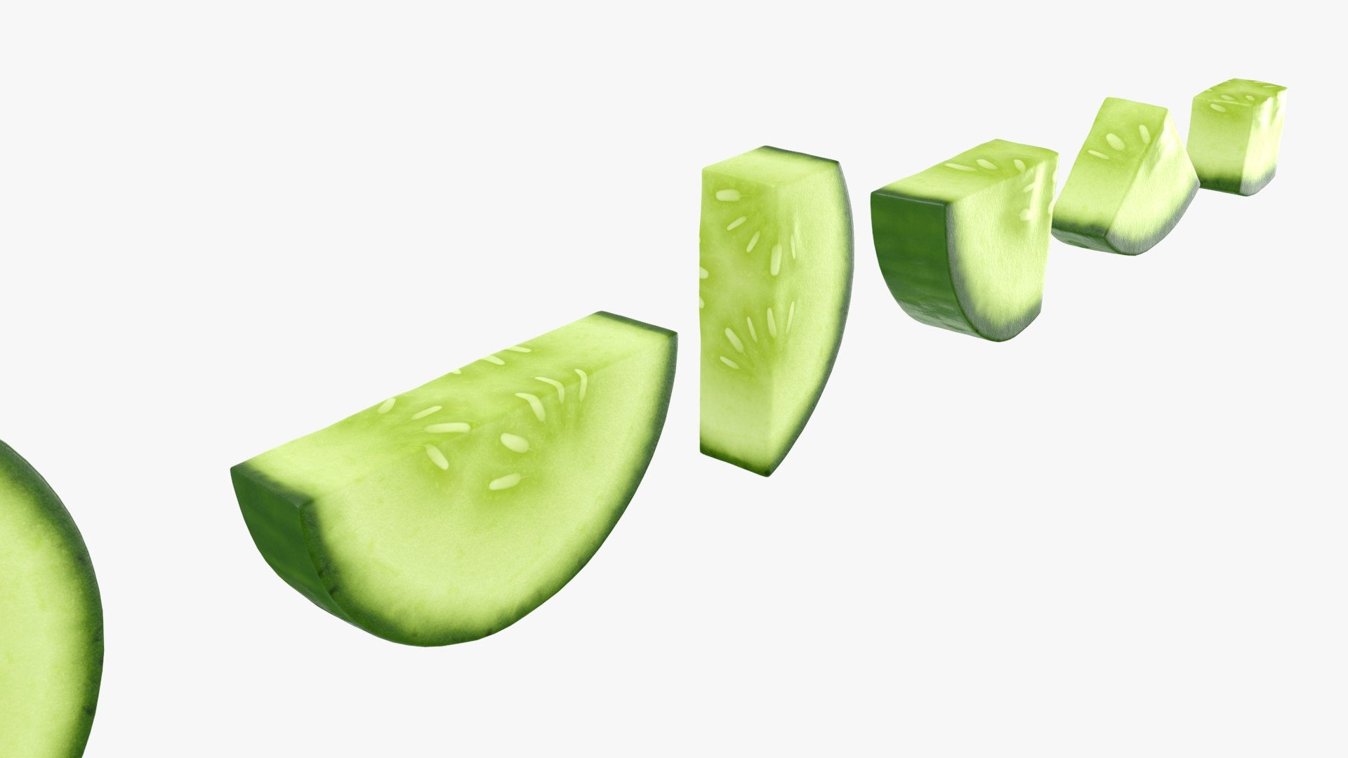 Stylized Cucumber Cut 3D Model - TurboSquid 2387536