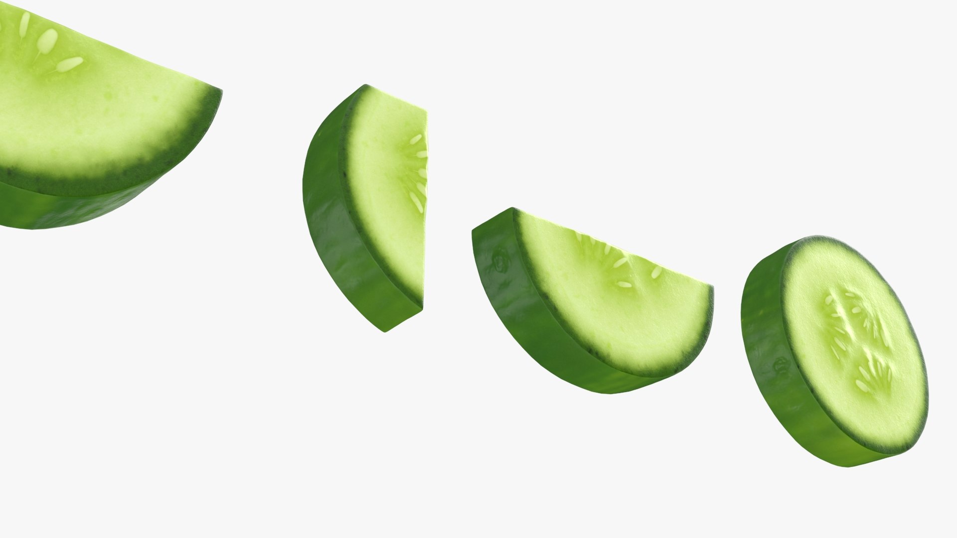 Stylized Cucumber Cut 3D Model - TurboSquid 2387536
