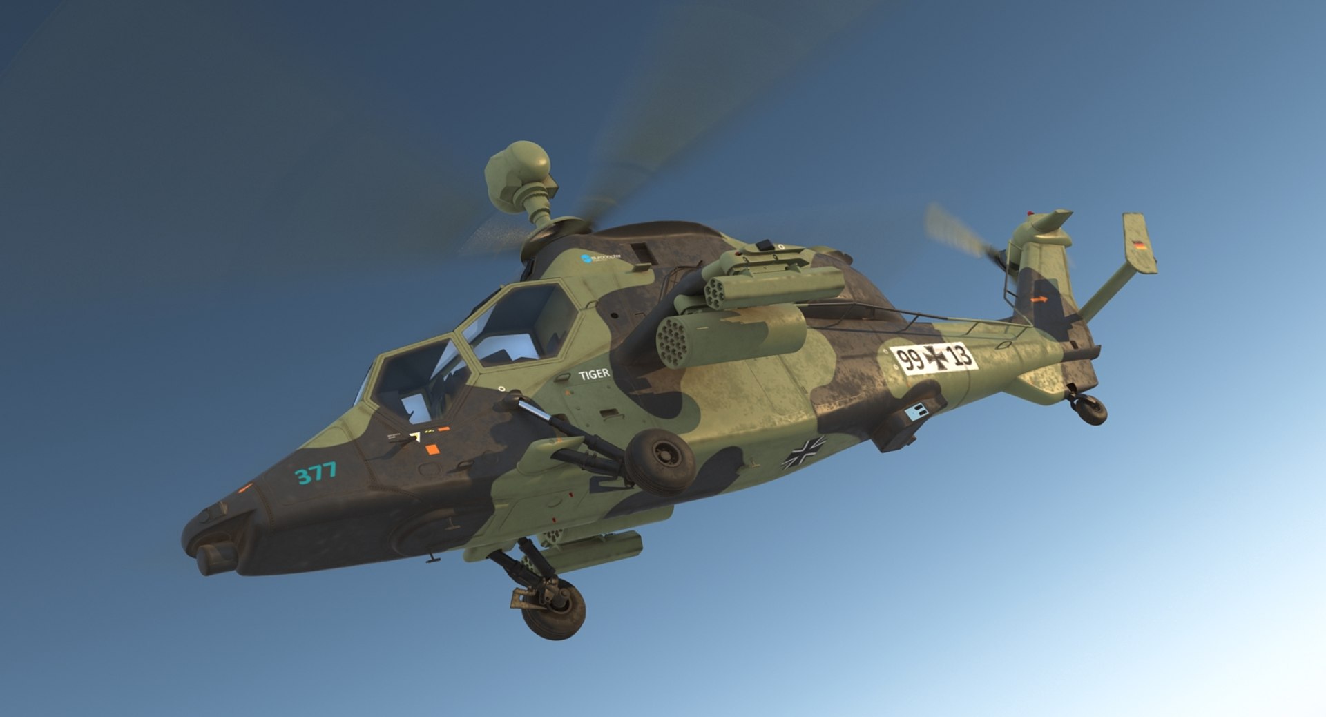 eurocopter tiger ec665 german 3d model