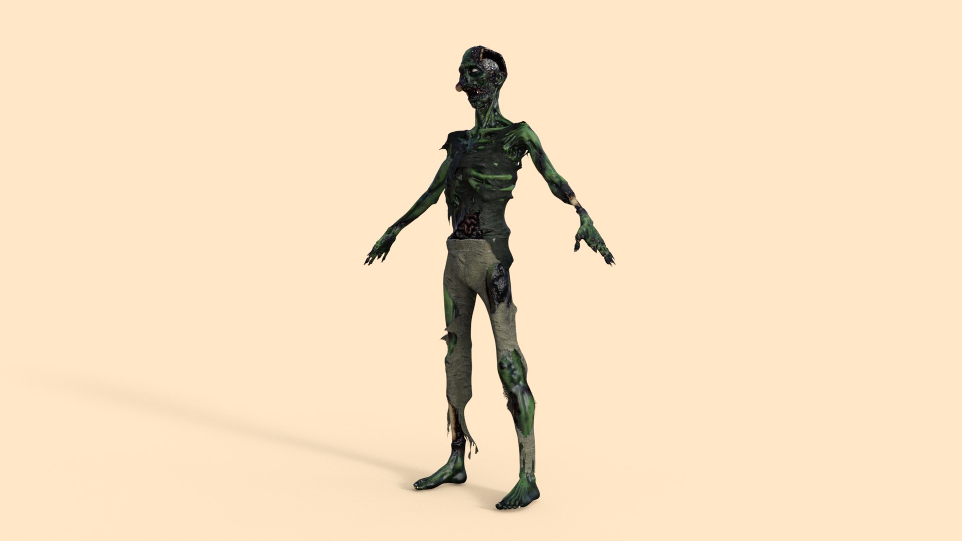 Scary Zombie Skeleton Rigged 3D Model - TurboSquid 1983435